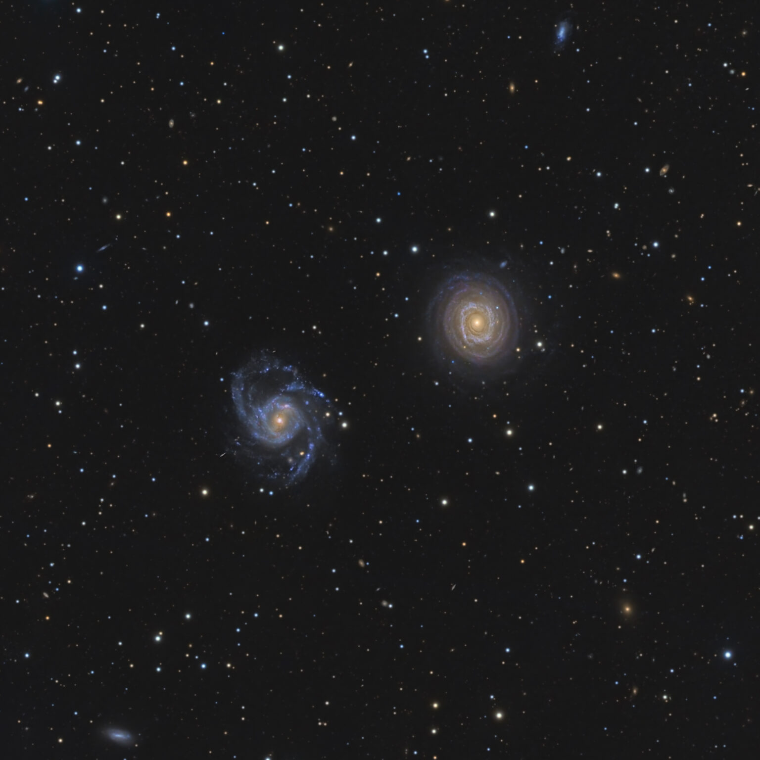 NGC 6935 and 6937 – Through Light and Time